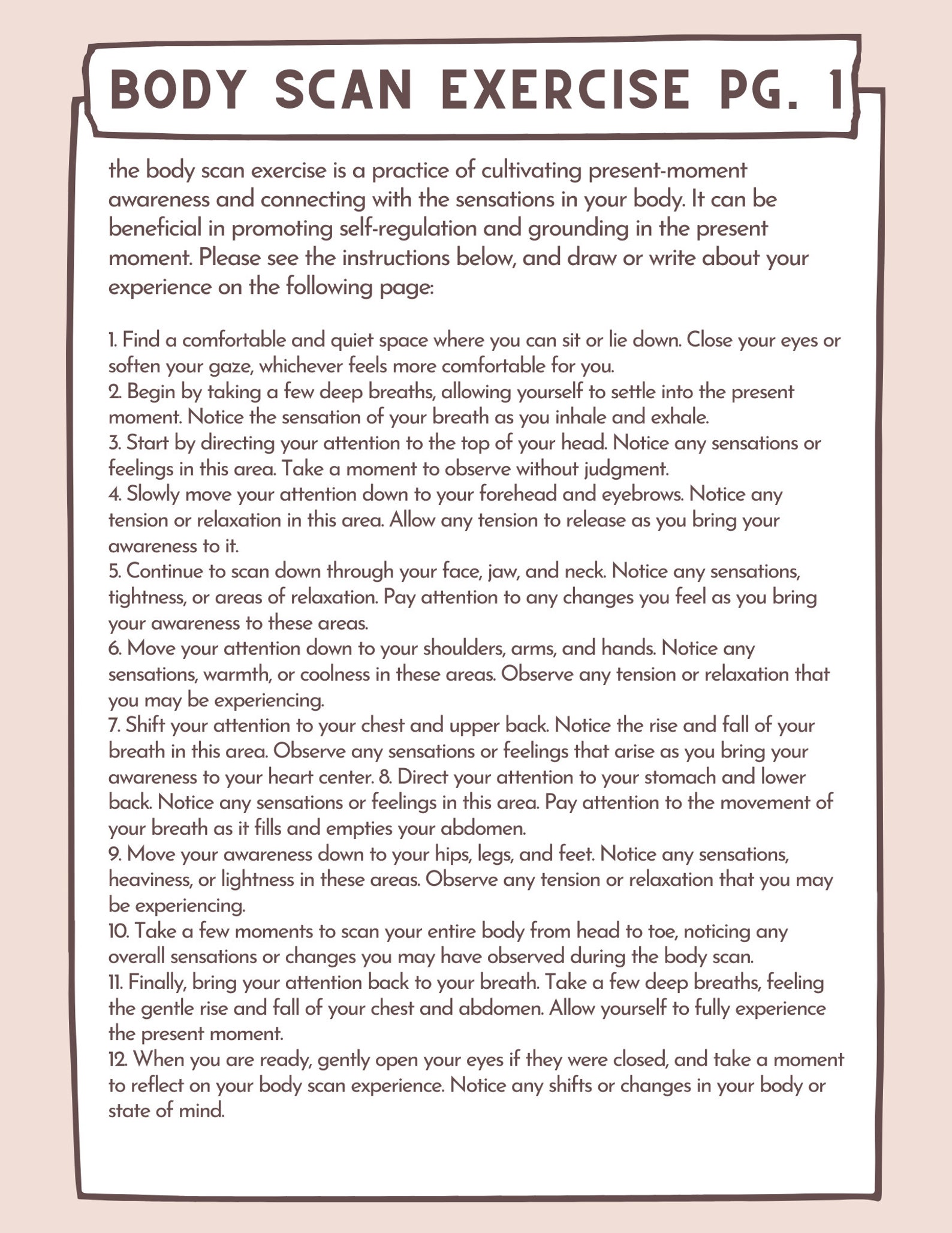 Body Scan Exercise Polyvagal Theory Grounding Exercises Self-regulation ...