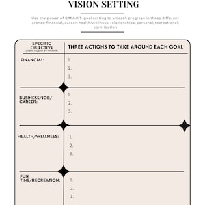 SMART Goal Setting & Vision Planning - Etsy