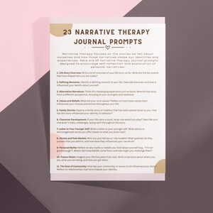 23 Narrative Therapy Journal Prompts: Self-reflection Worksheets - Etsy