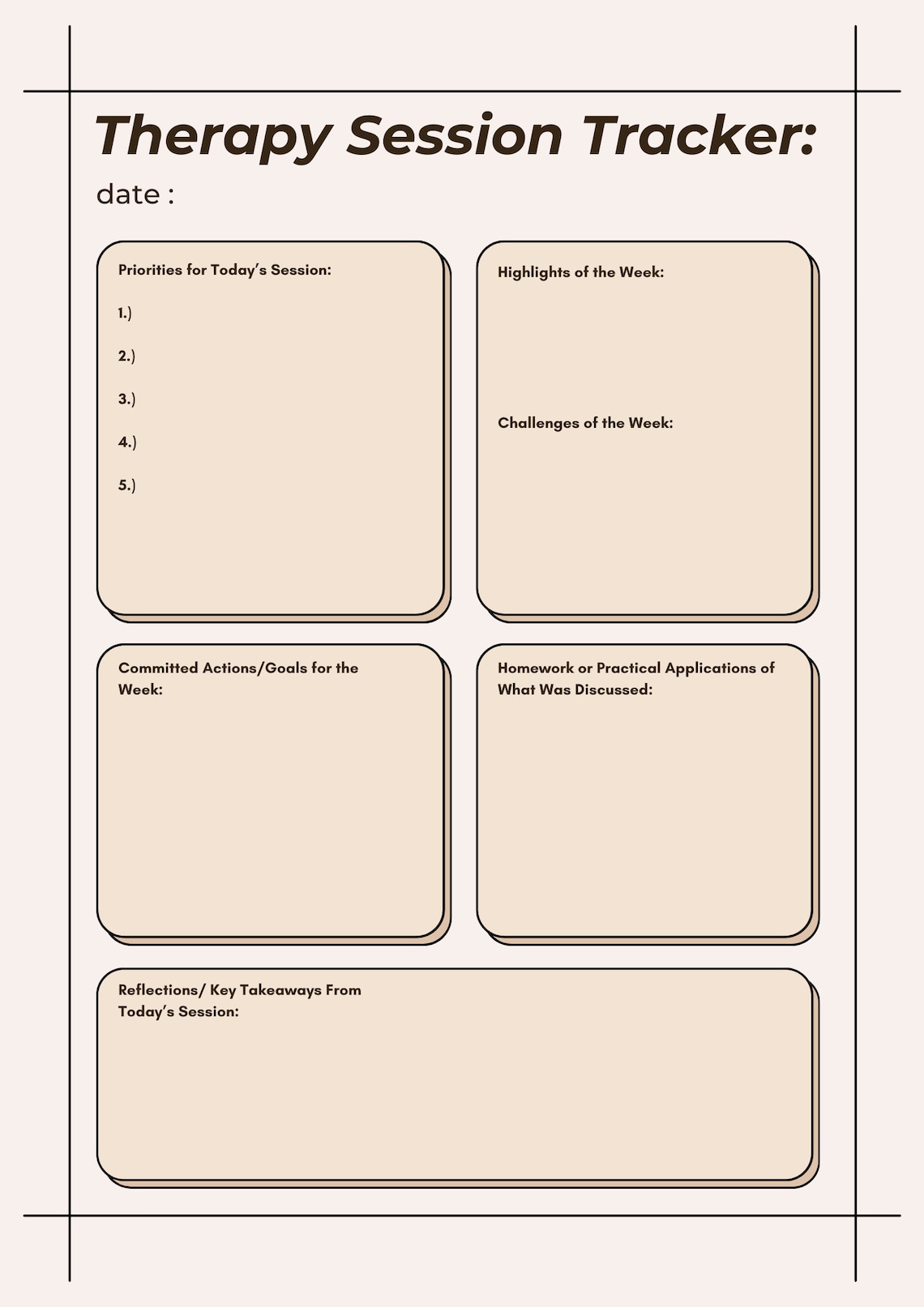 Therapy Session Tracker - Etsy