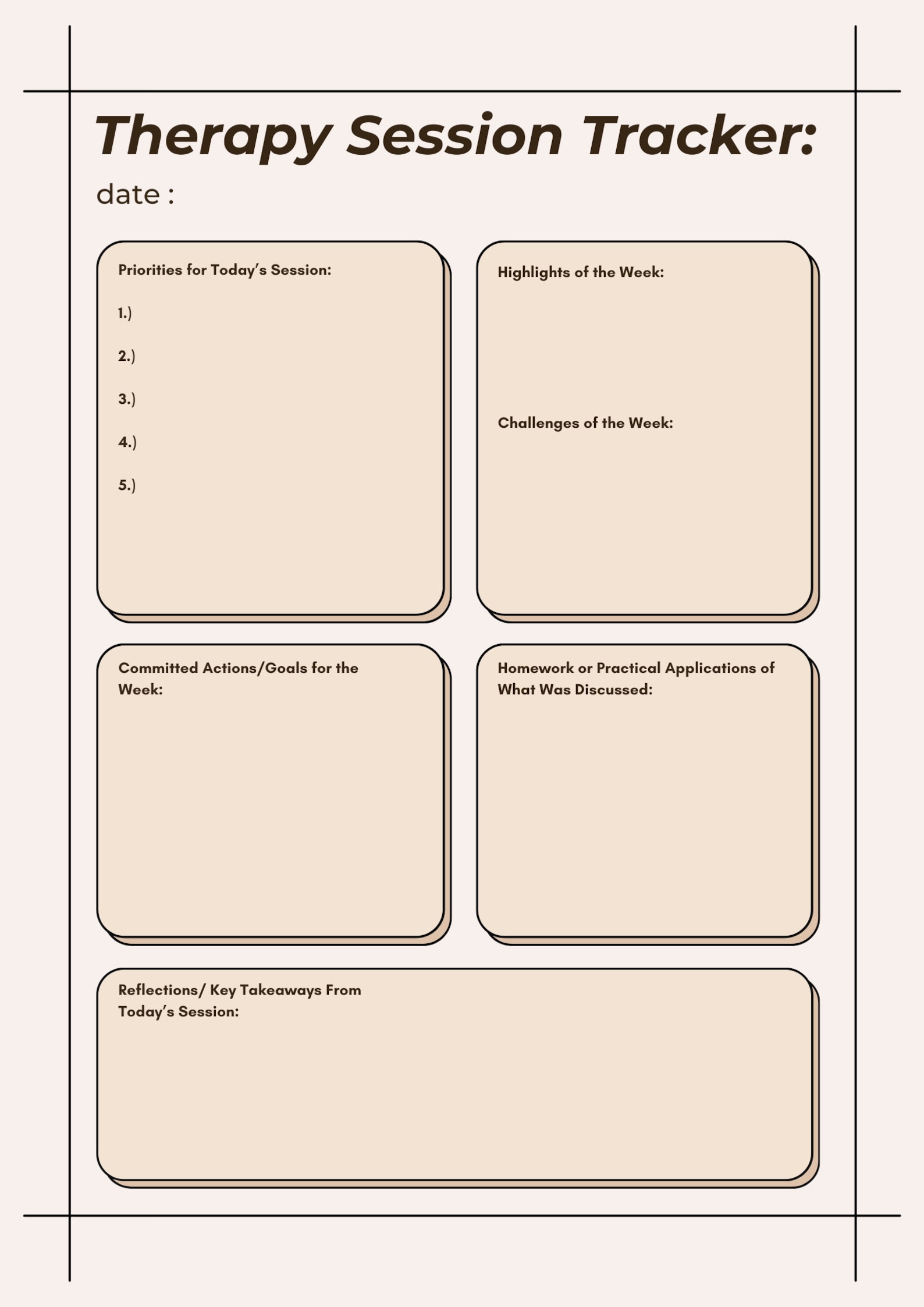 Therapy Session Tracker - Etsy