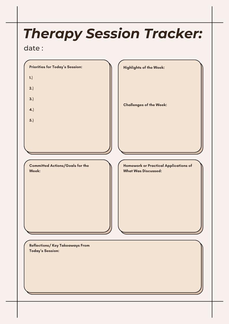Therapy Session Tracker - Etsy