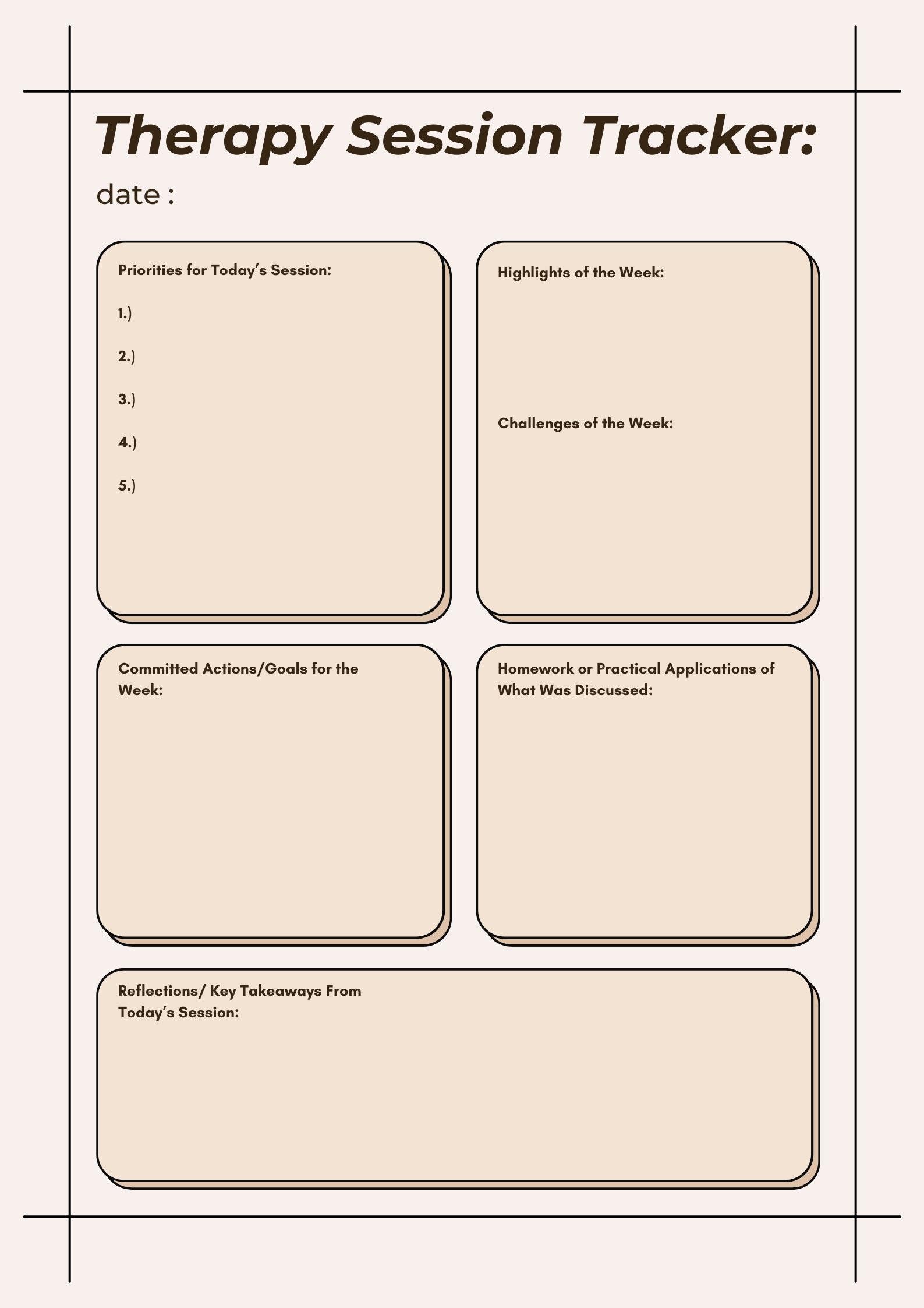 Therapy Session Tracker - Etsy