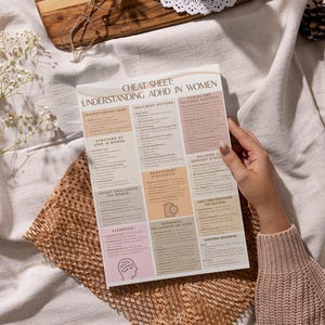 Understanding ADHD in Women Cheat Sheet; ADHD in Women; Attention ...