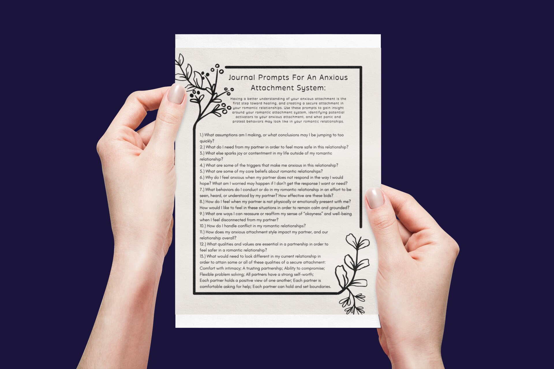 Anxious Attachment: Journal Prompts - Etsy