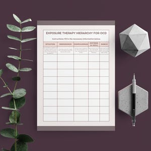 Exposure Therapy Hierarchy for OCD; Exposure Therapy Resources for OCD ...