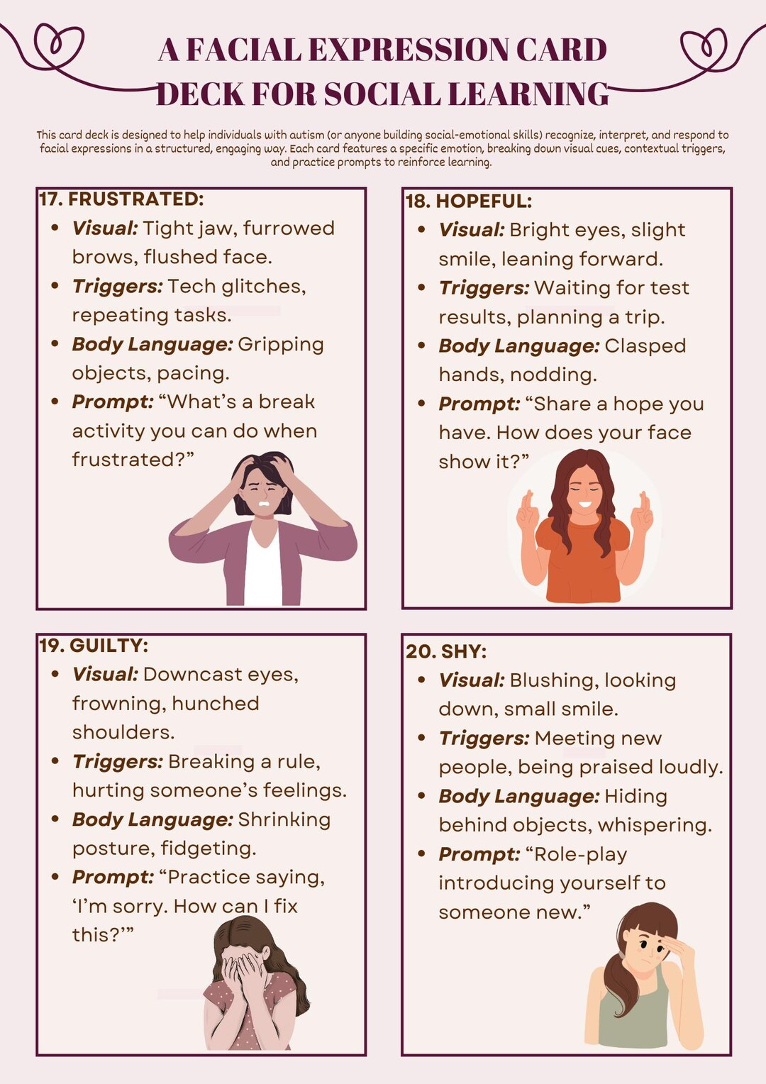 Facial Expression Card Deck: Social Skills & ASD Learning - Etsy