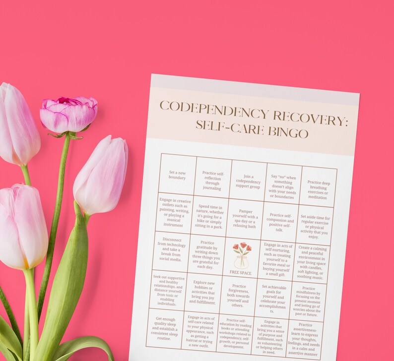Codependency Recovery Self-care Bingo Codependency Healing Codependency Recovery Self Care Ideas ...