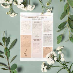 Breathing Techniques Cheat Sheet - Etsy