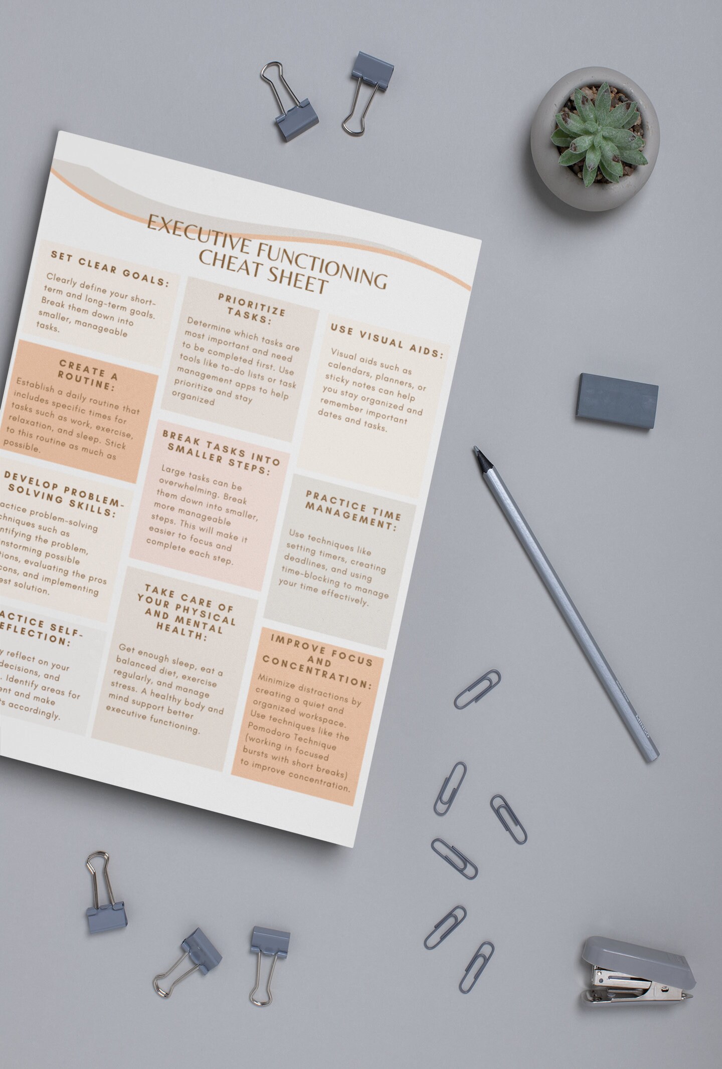 Executive Functioning Cheat Sheet - Etsy