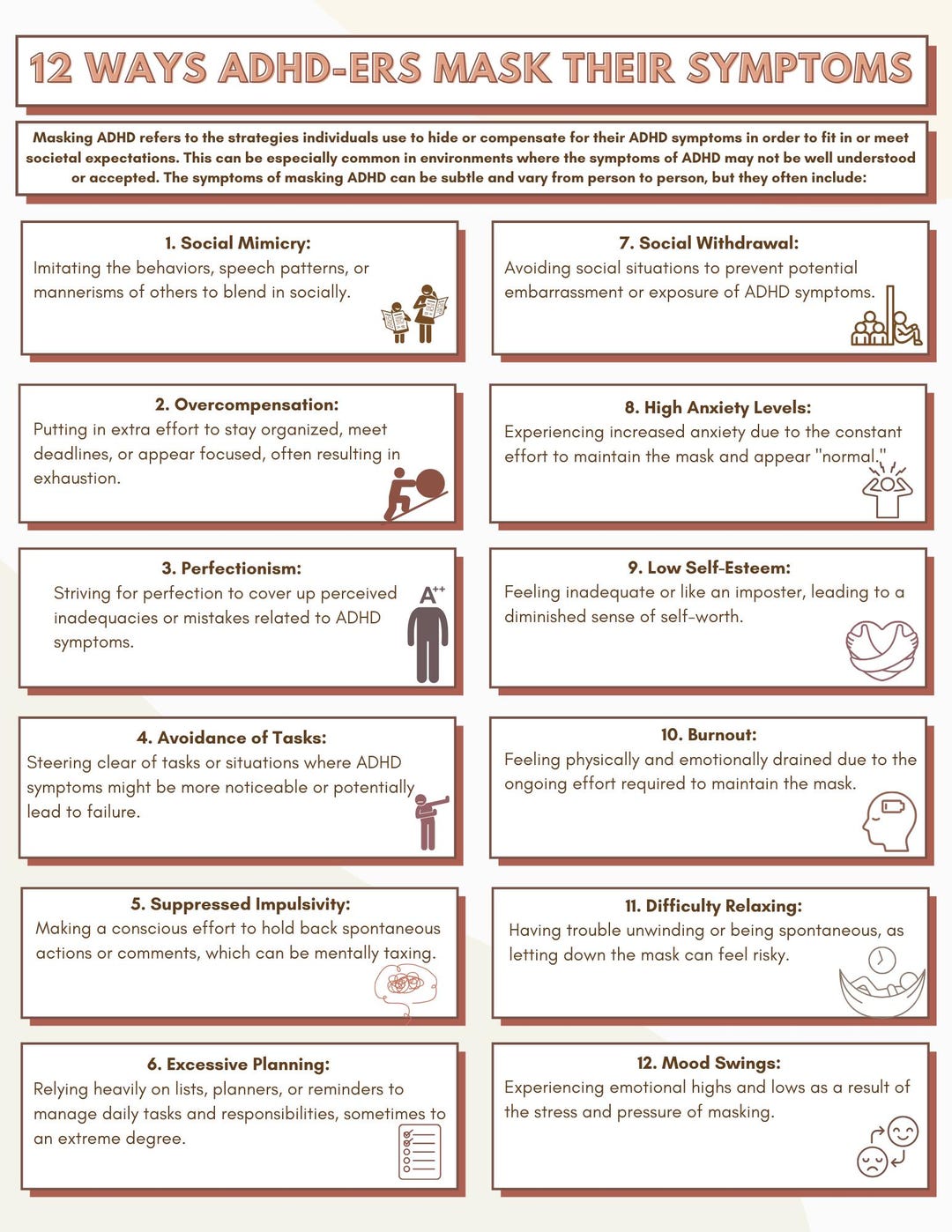 12 Ways Ahd-ers Mask Their Symptoms; Masking Symptoms of ADHD; ADHD ...