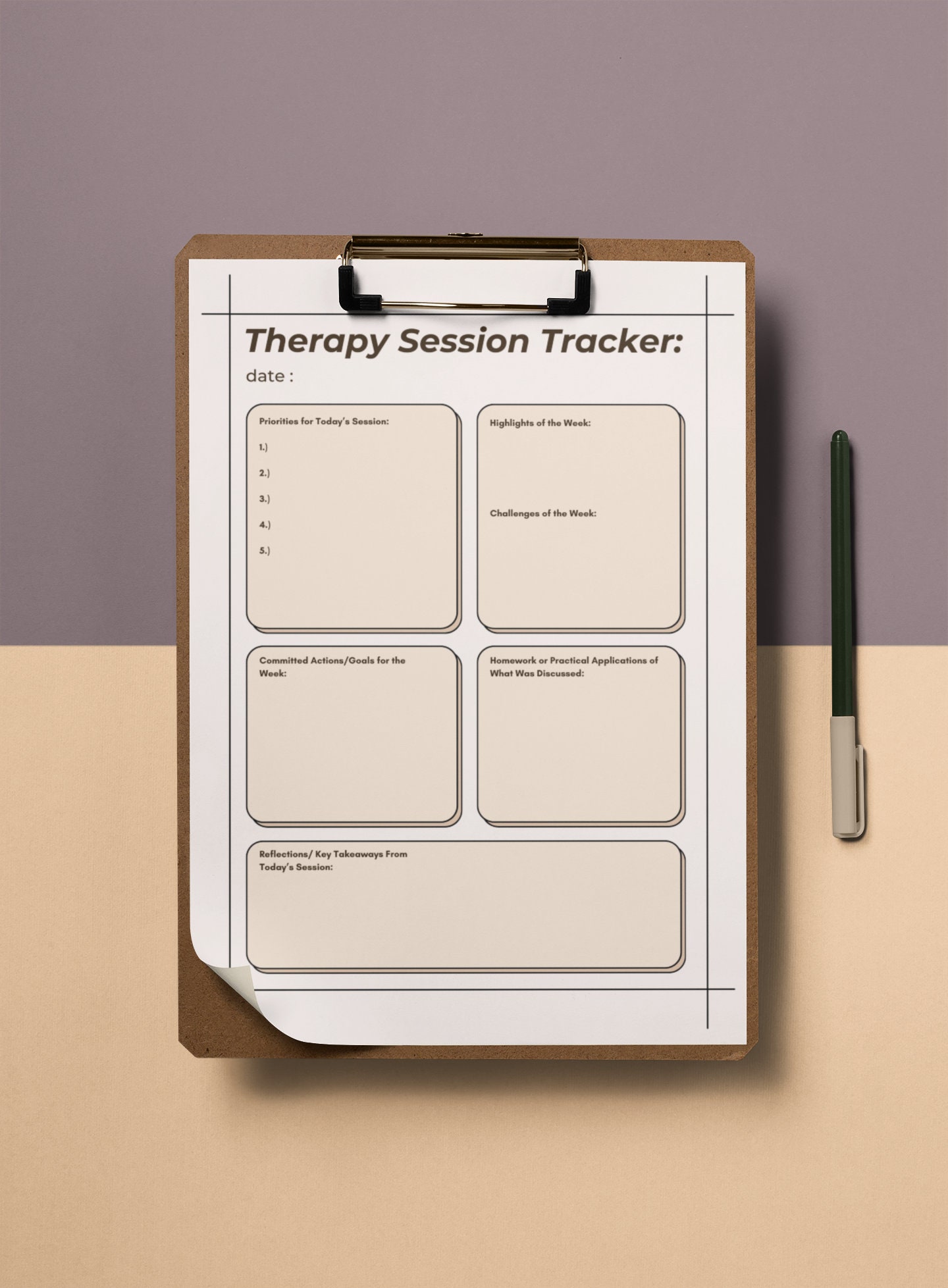 Therapy Session Tracker - Etsy