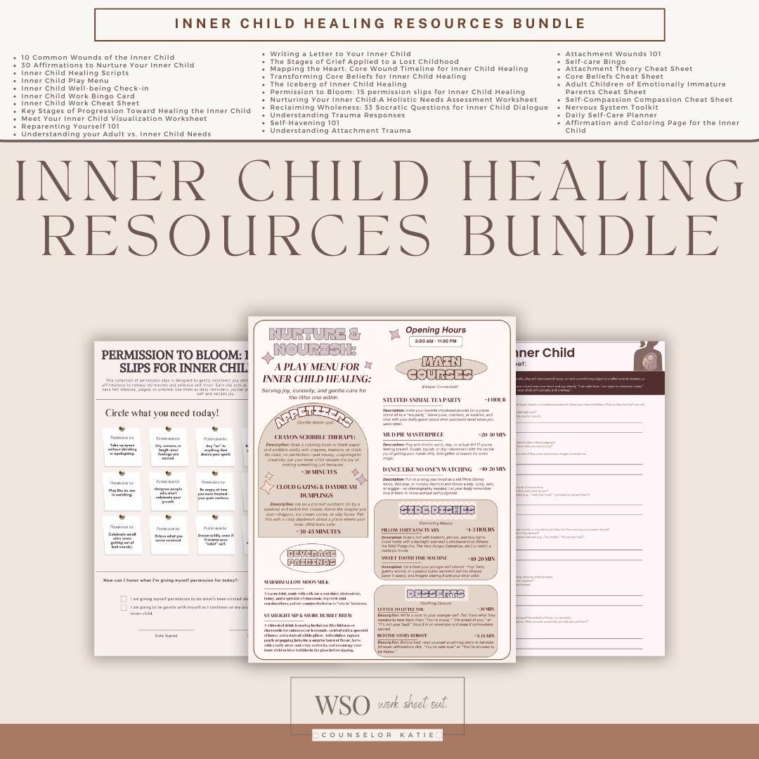 Inner Child Healing Resources Bundle: Digital Worksheets, Journal ...