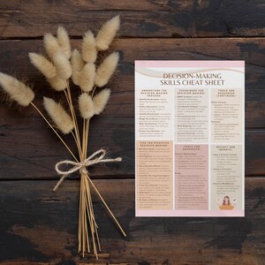 Decision Making Skills Cheat Sheet; Decision Making; Skill Building ...