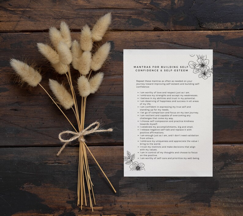 Mantras for Building Self-confidence & Self-esteem - Etsy