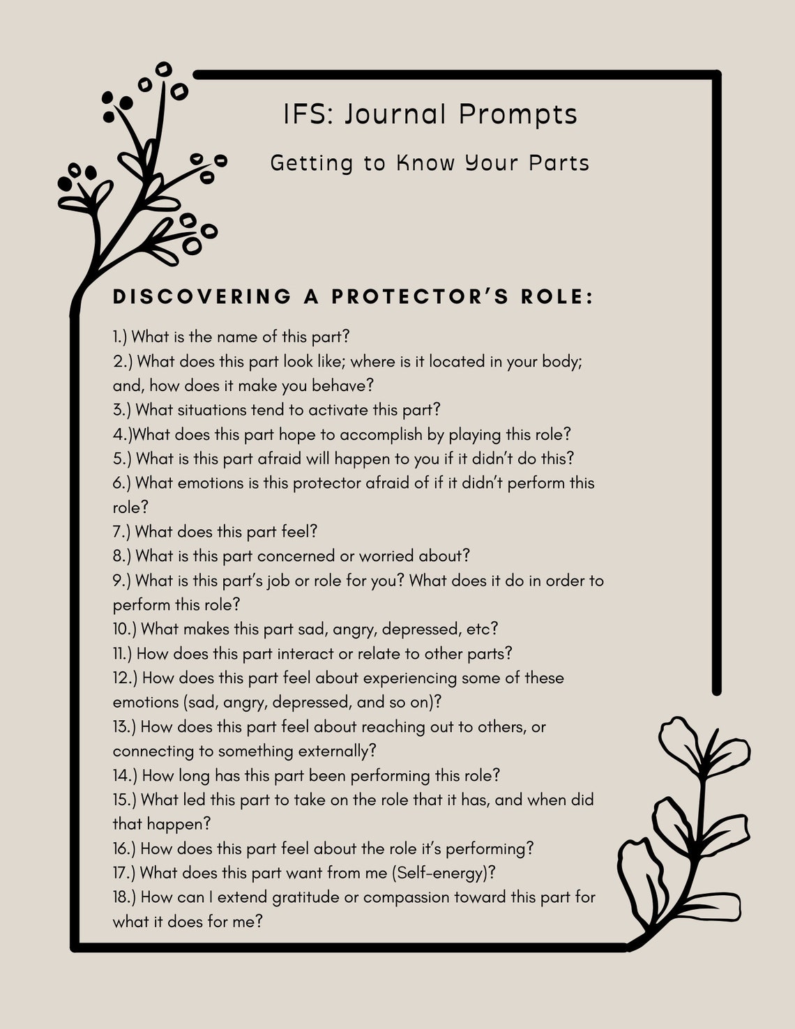 IFS Journal Prompts - Etsy