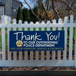 Thank You Police Department Blue Banner, Support for Police Display ...