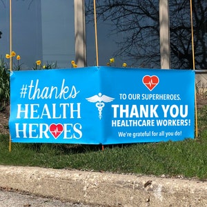 Thank You Healthcare Workers Banner: Health Heroes Sign (50x18) - Etsy