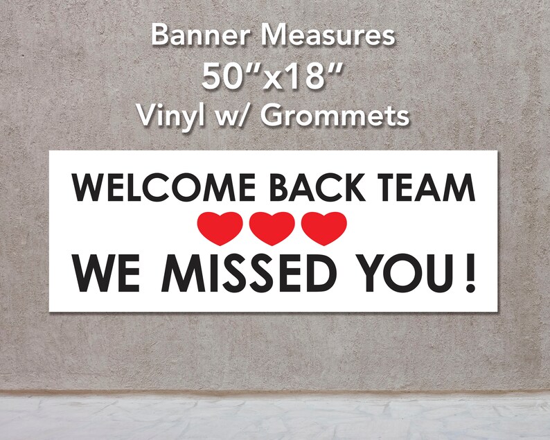 WELCOME BACK TEAM Banner in 2 Sizes Option 1 is - Etsy