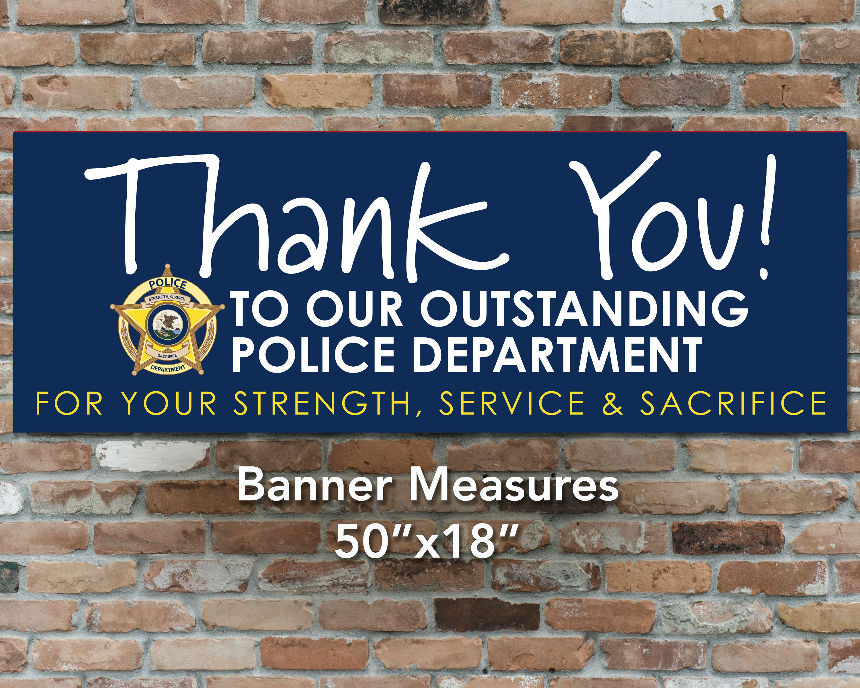 Thank You Police Department Blue Banner, Support for Police Display ...