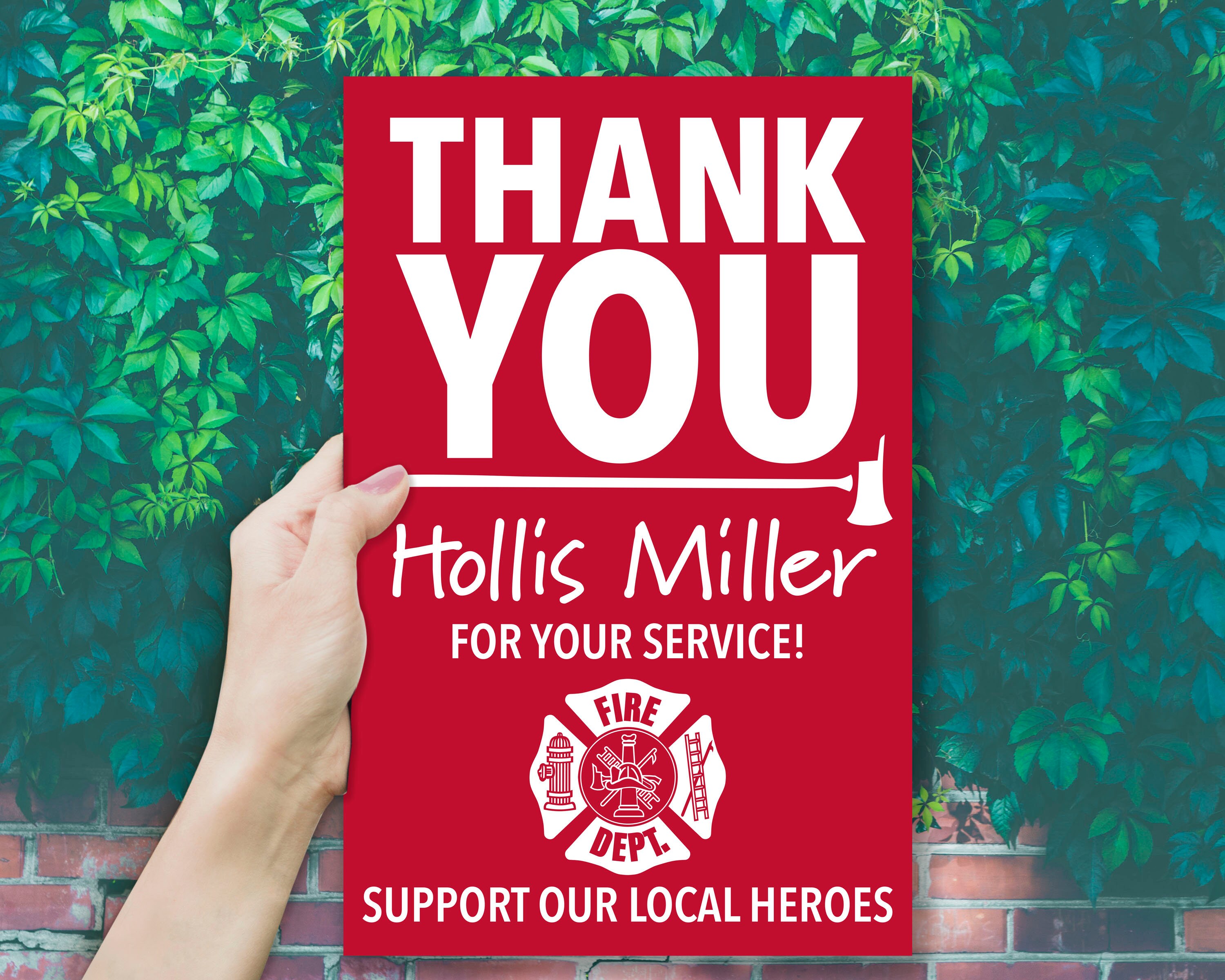 Thank You Fire Department Personalized Poster 11x17 Thanks to - Etsy