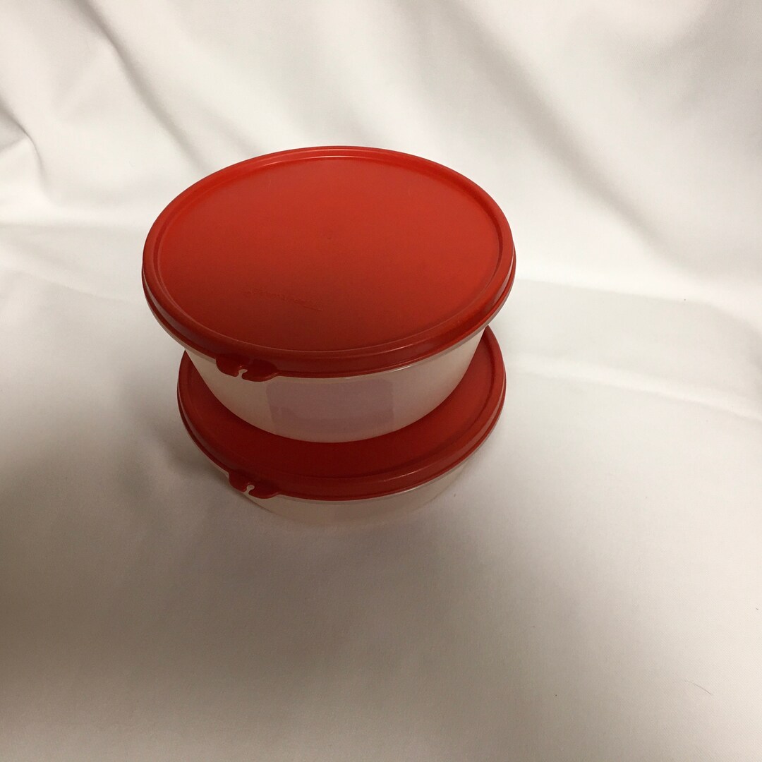 Vintage Tupperware Stack A Bowl Small Bowl 4 Cups or 8 Cups Fiesta Red ...