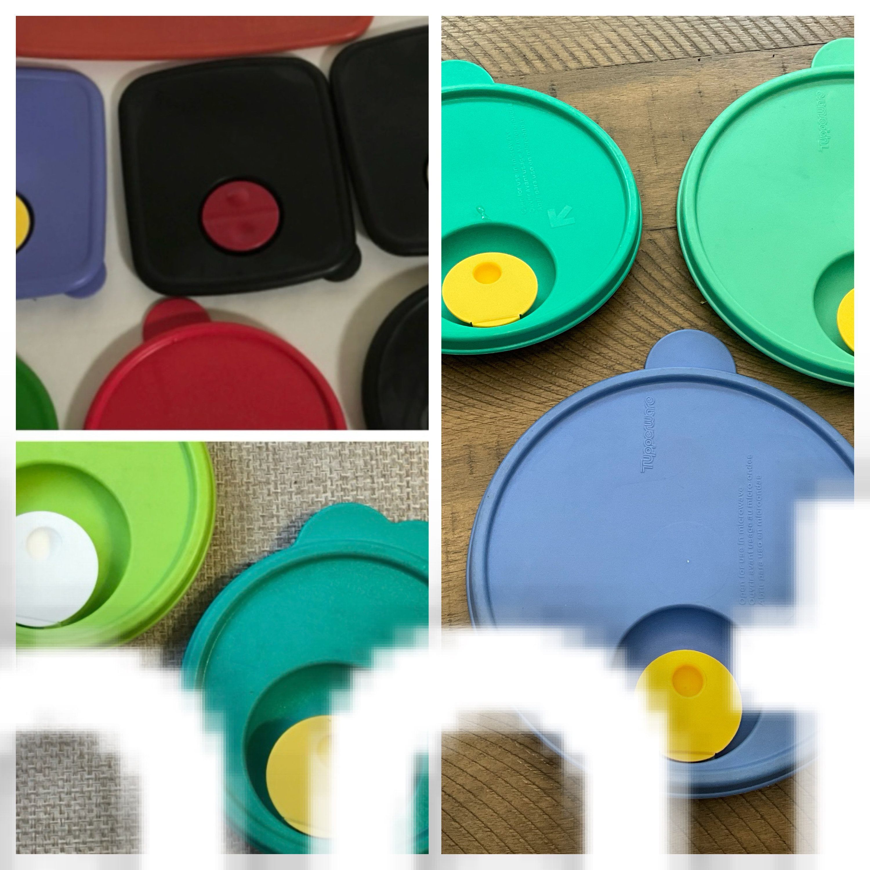 Tupperware Replacement Lids Rock N Serve Crystal Wave Round Square ...