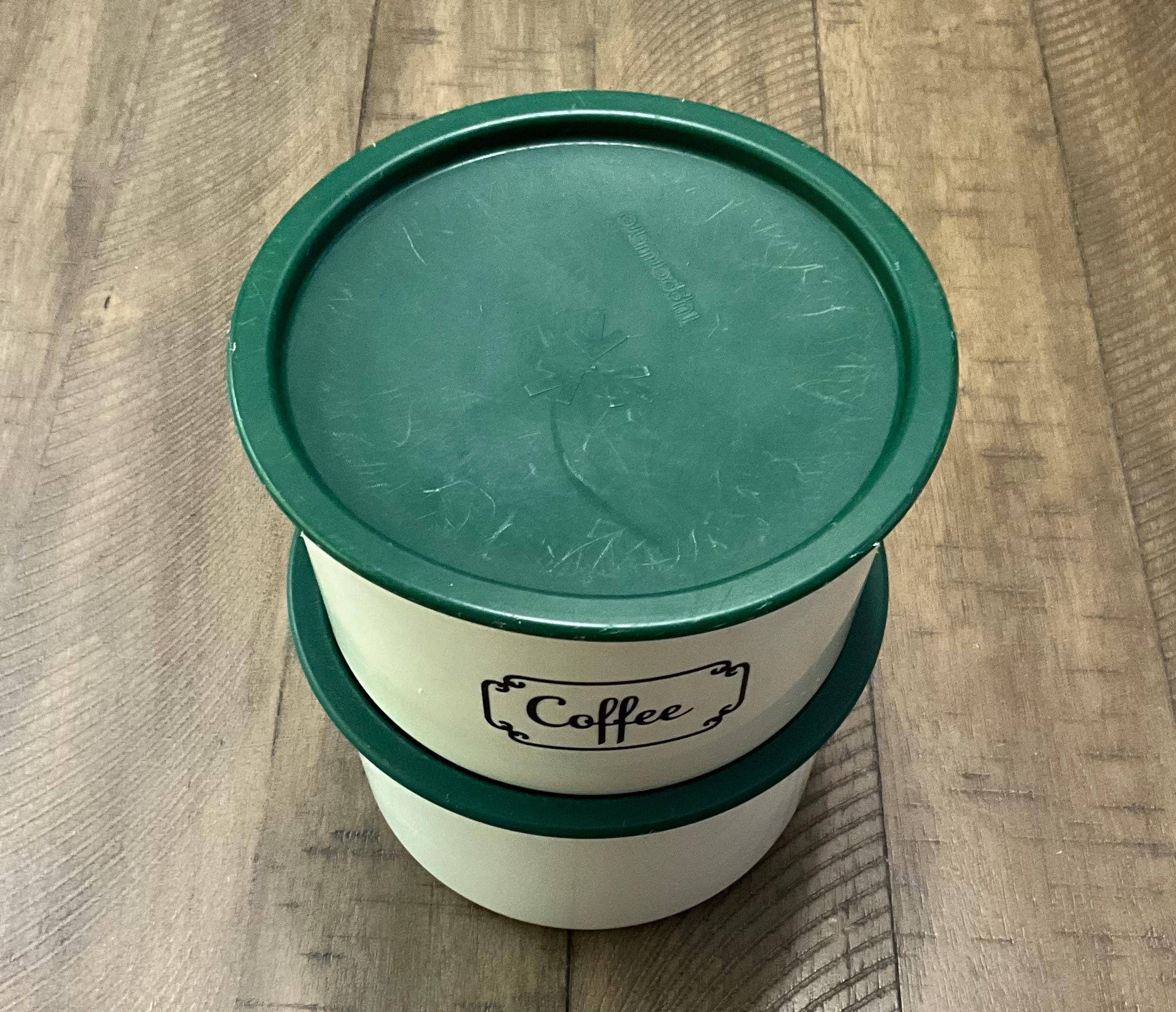 Tupperware Coffee House Canister Set Bold Blue Hunter Green Coffee ...
