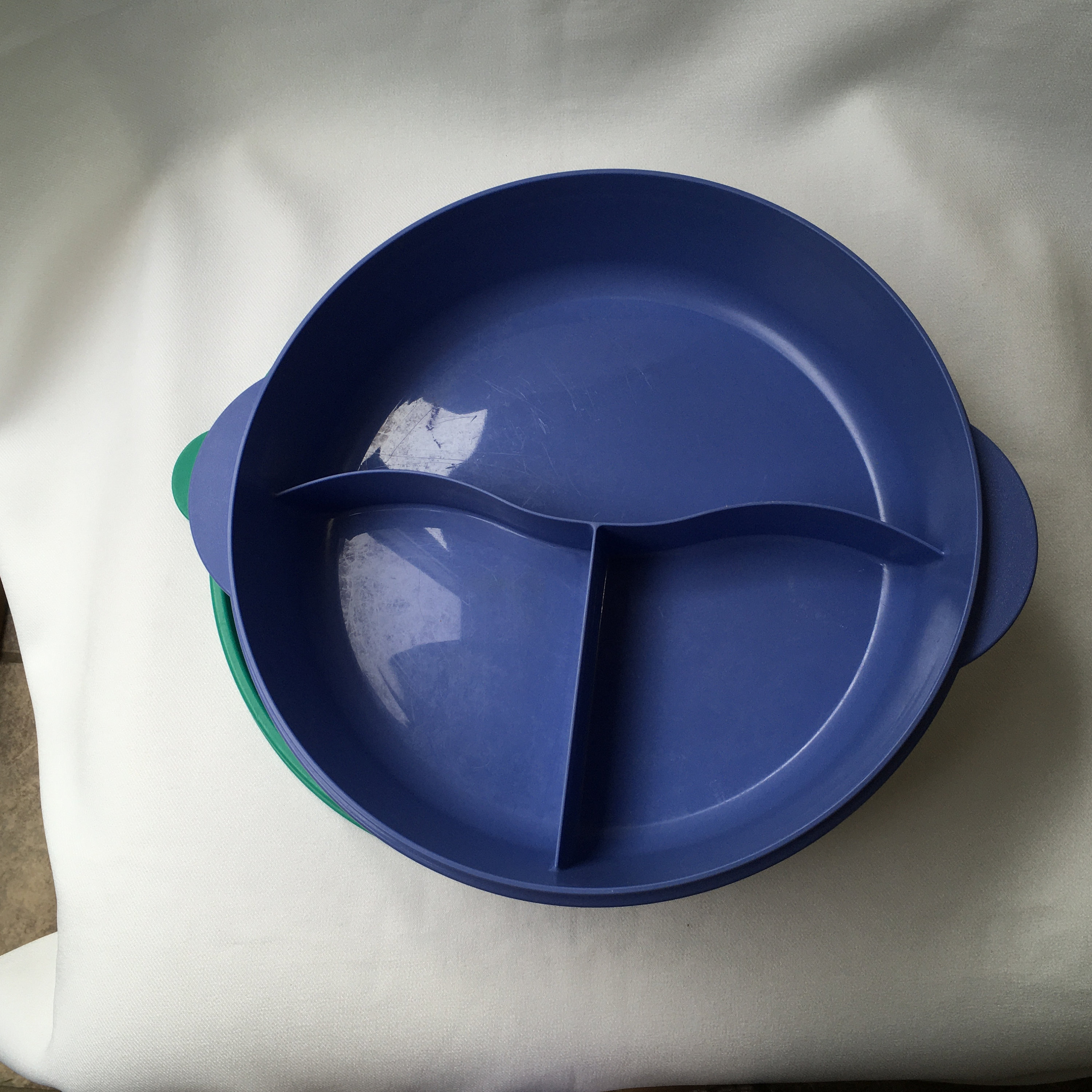 Tupperware Crystalwave Divided Dish Impressions Ocean Blue 3284 2651 ...
