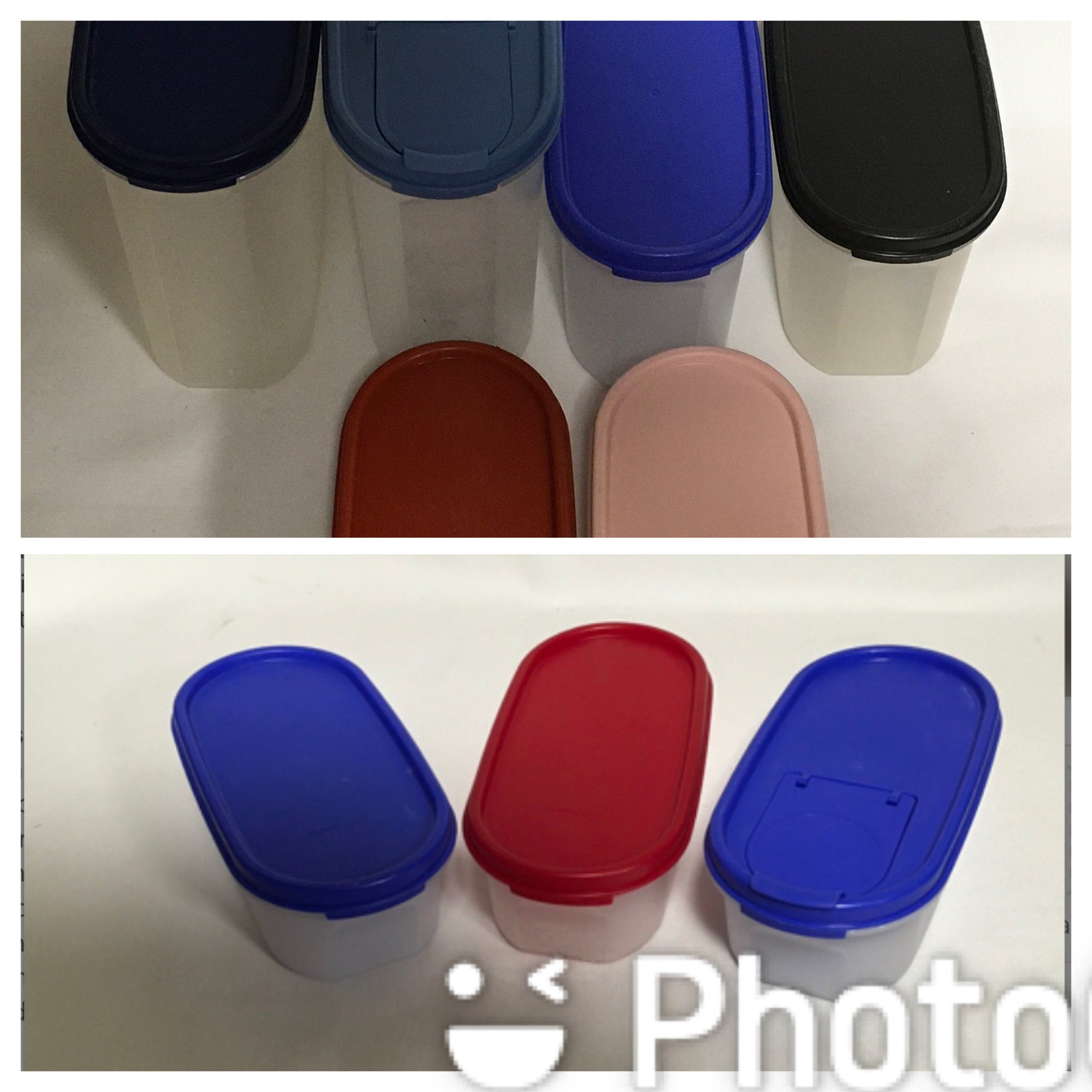 Tupperware Oval Modular Mates Half Size 1873 # 1 # 2 #3 Red Blue Black ...
