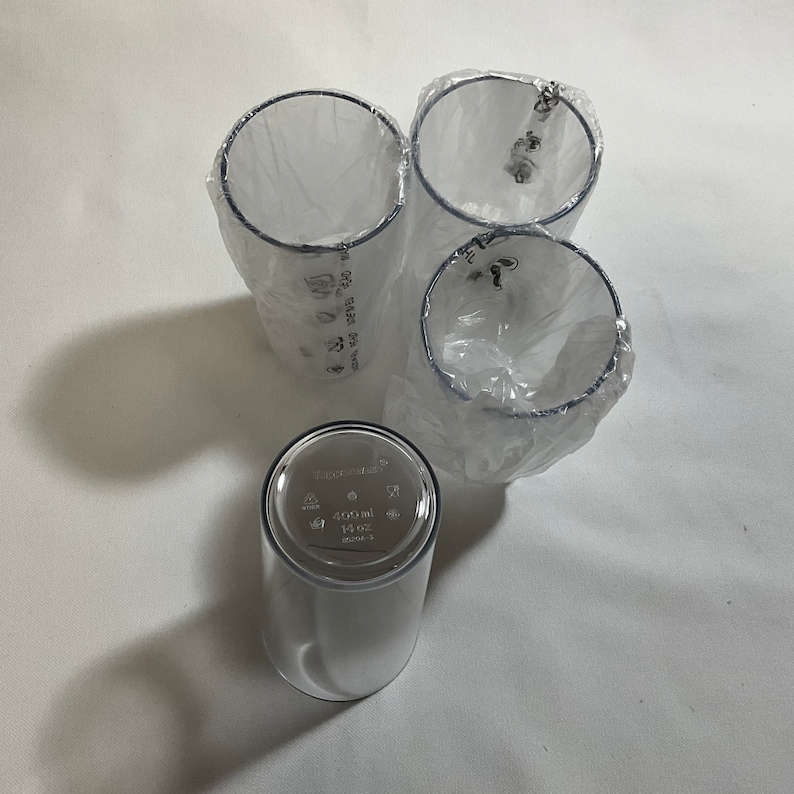 Tupperware Sheerly Clearly Elegant Acrylic 14 Oz 400 Ml Tumblers Set of 4 Patio Picnic Pool ...