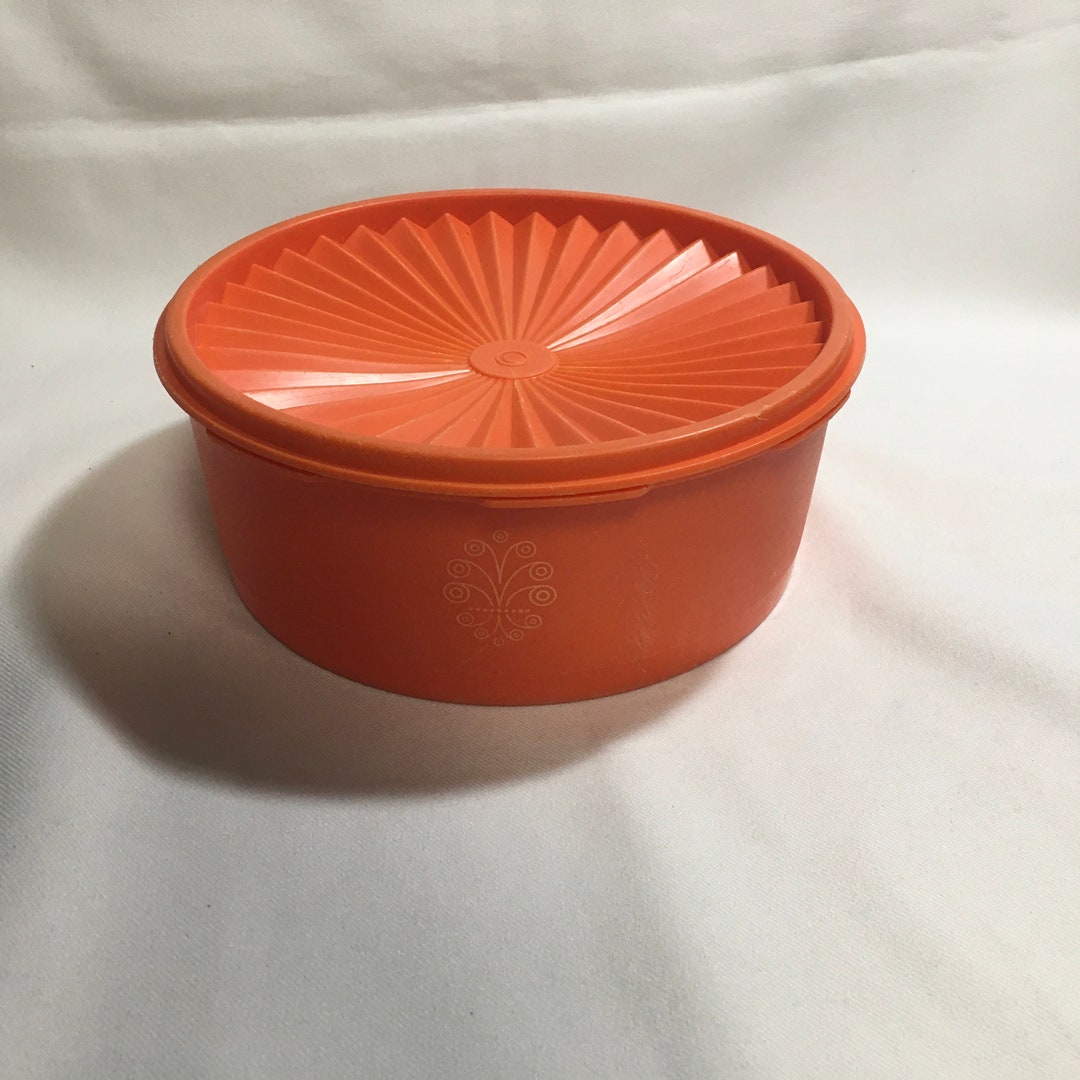 Tupperware Servalier Snack Canister Vintage Bright Orange Cookie ...