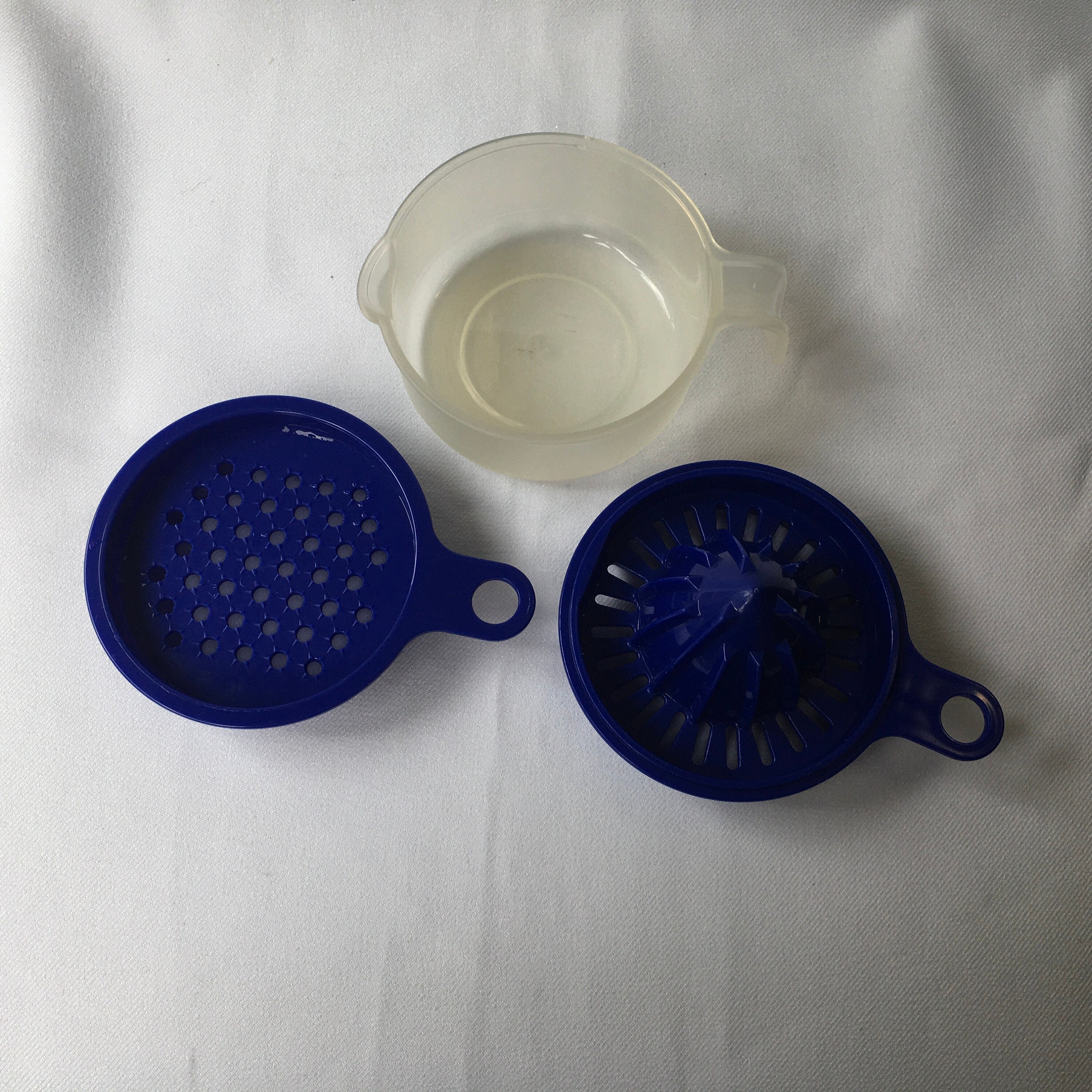 Tupperware Cook’s Maid Pitcher Juicer Grater Blue Orange 1893 1895 1897 ...