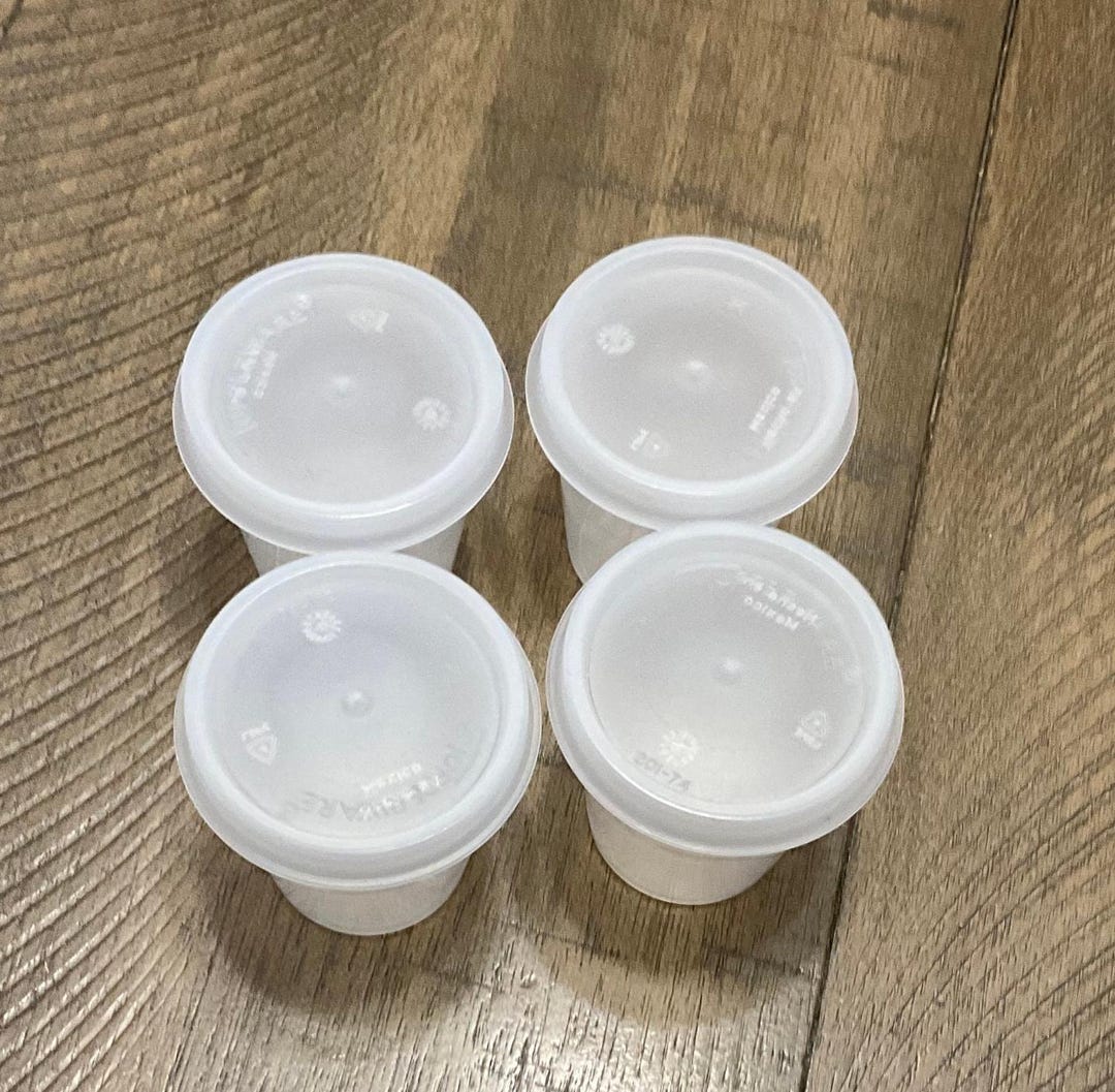 Tupperware Midgets Minis 2 Oz Container Lids Set of 4 Clear Container ...