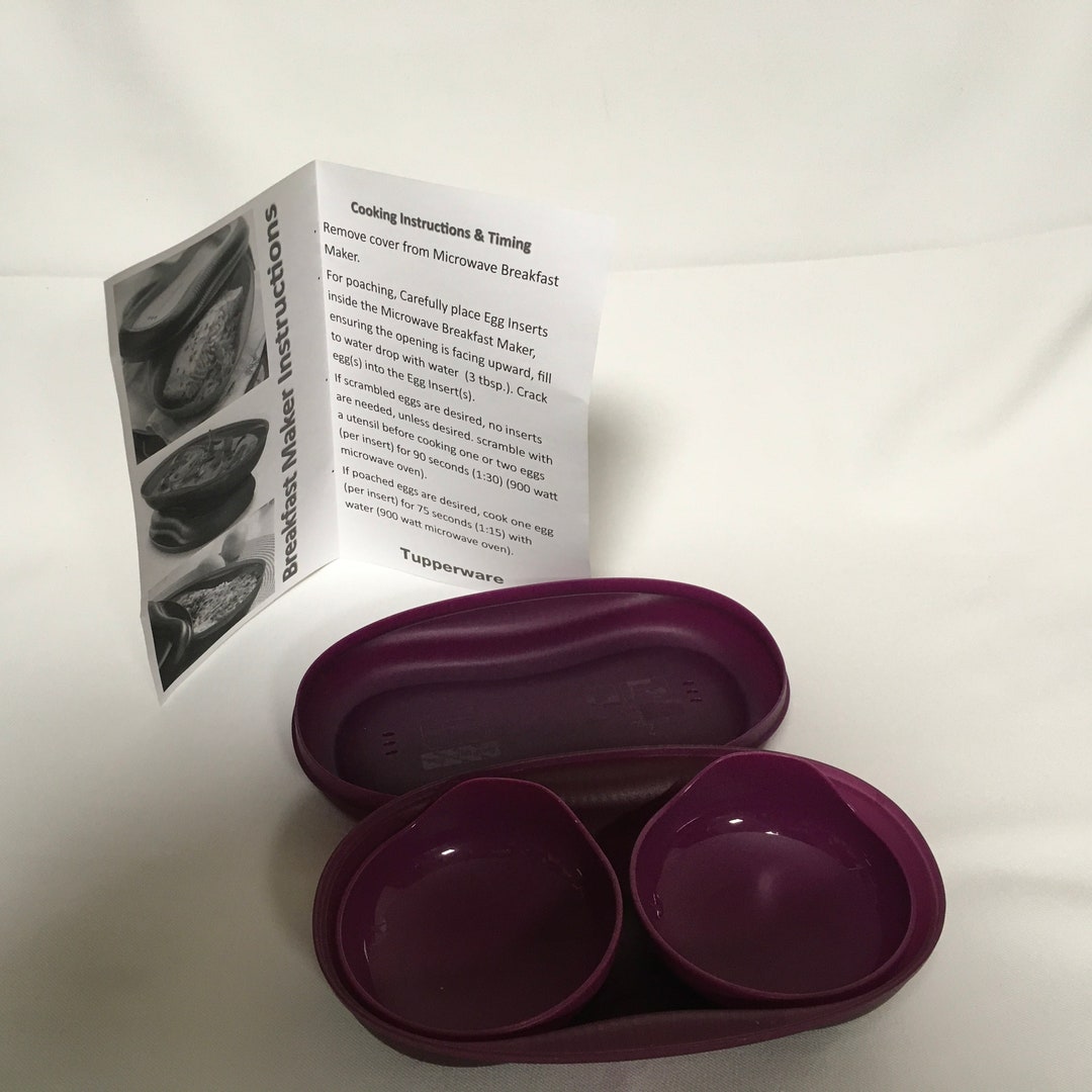 Tupperware Microwave Breakfast Maker & Inserts Purple Poached Eggs ...