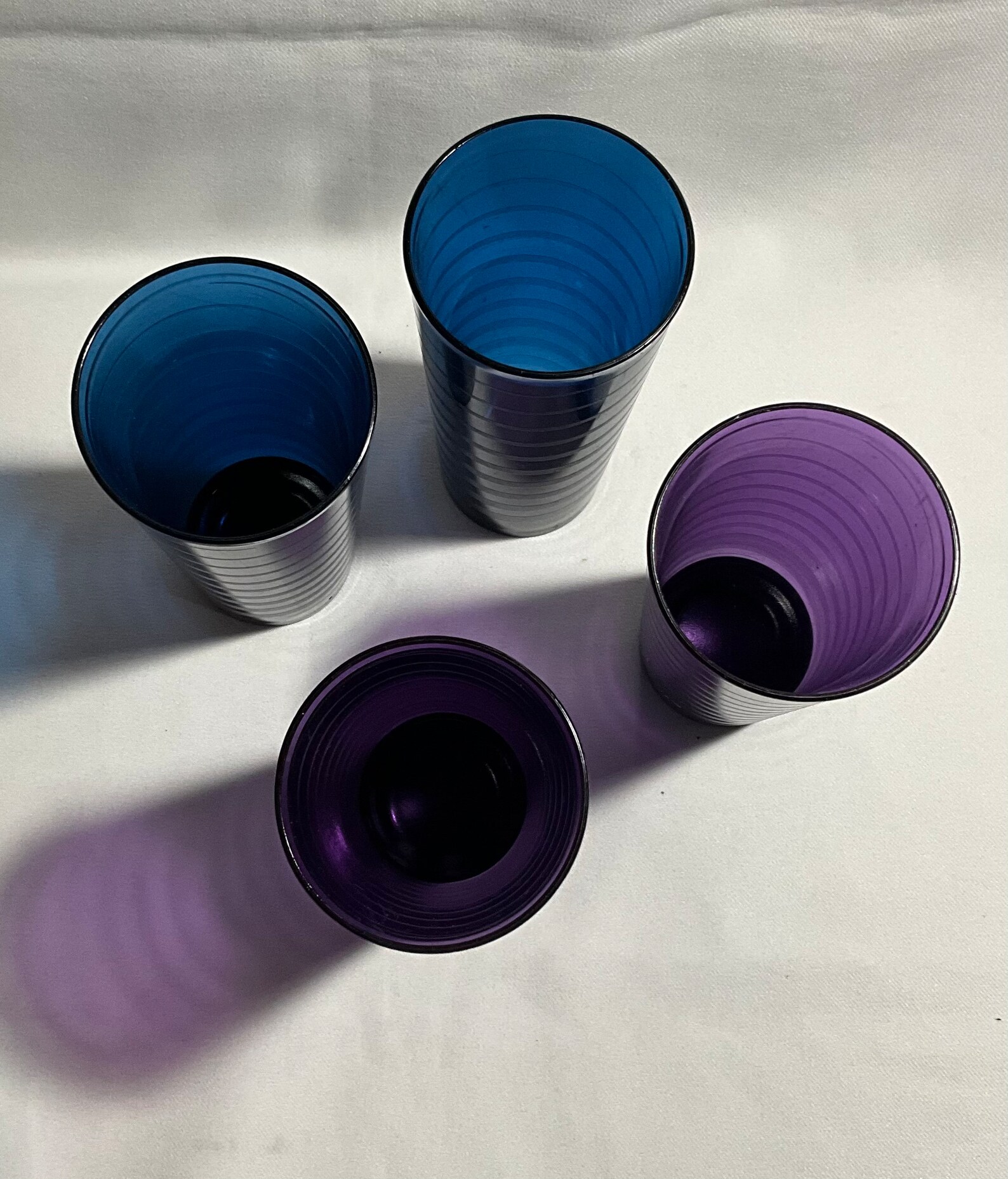 Tupperware Acrylic Tumblers Spiral Jewel Tones 18 Oz Embossed Stackable ...