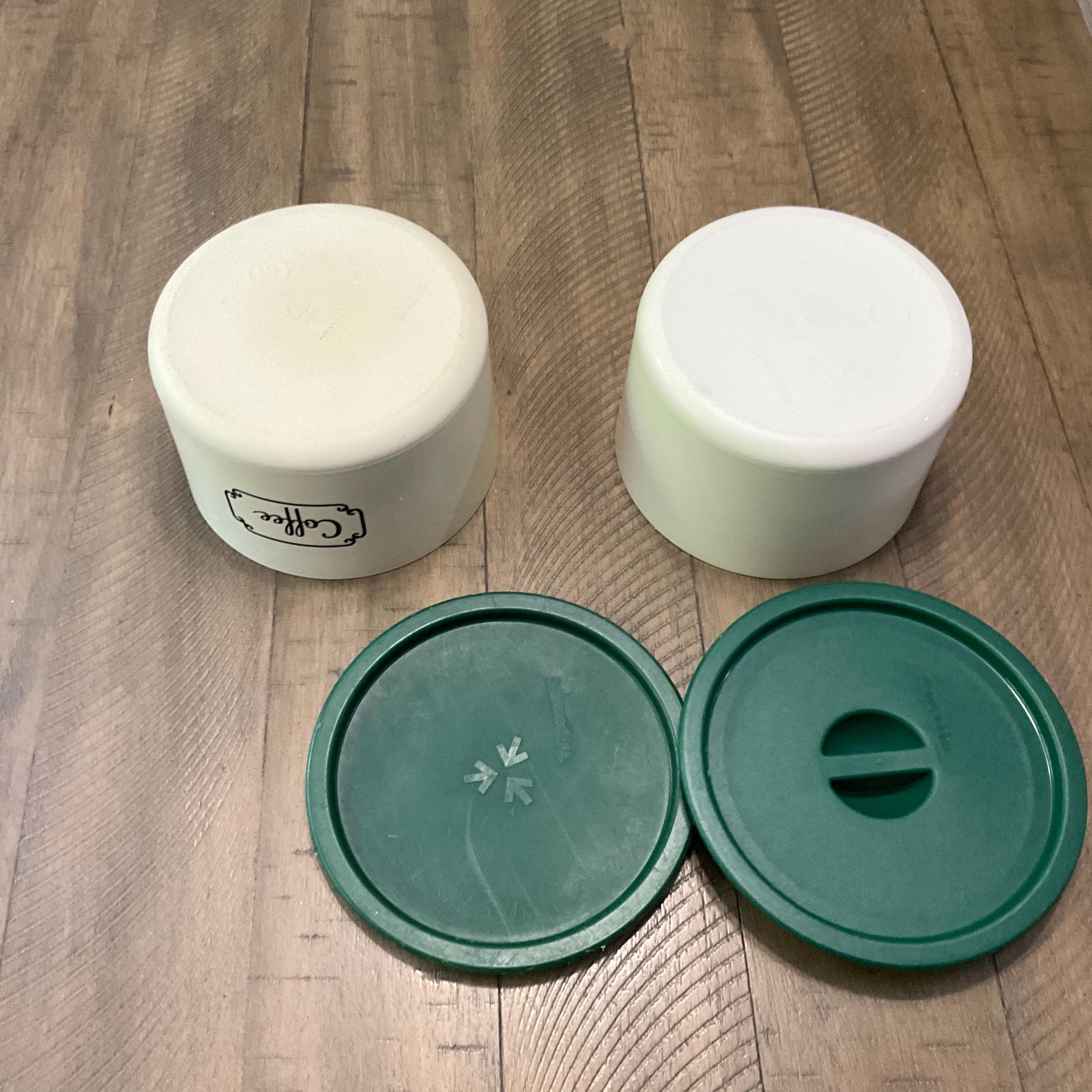 Tupperware Coffee House Canister Set Bold Blue Hunter Green Coffee ...