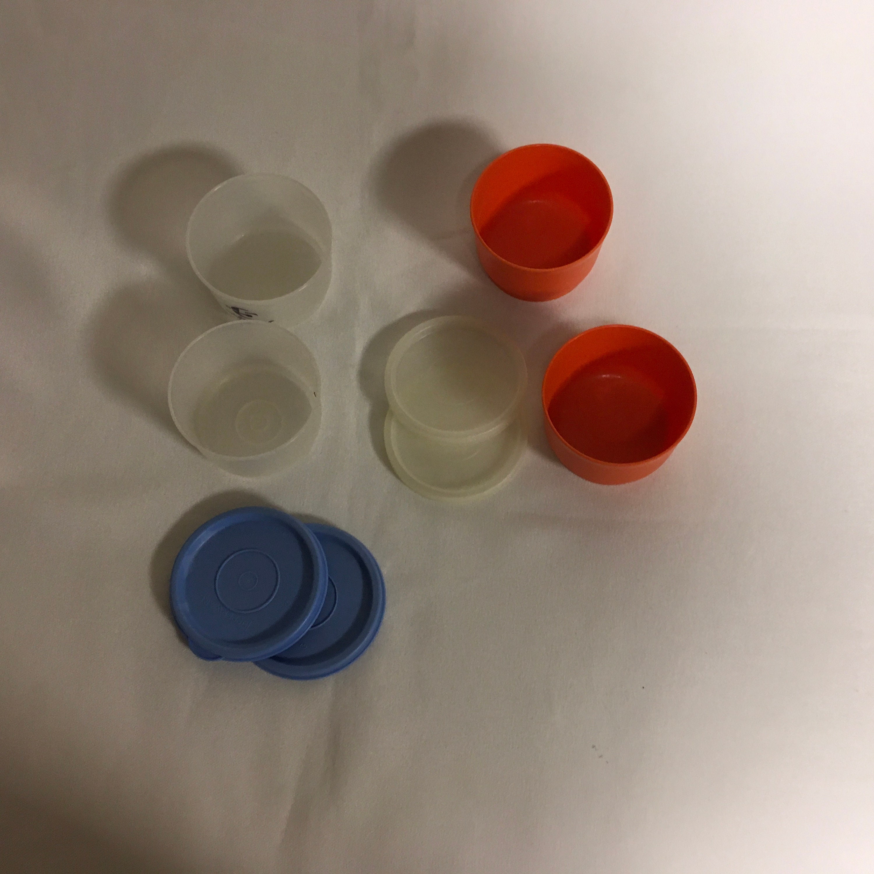 Tupperware Snack Cups Set of 4 Orange Blue 1229 297 Left Over - Etsy