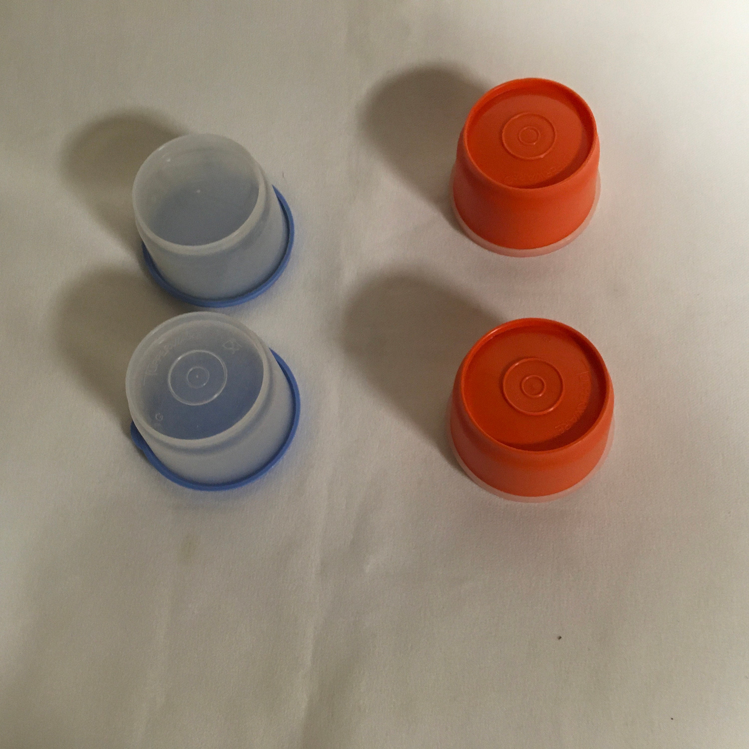 Tupperware Snack Cups Set of 4 Orange Blue 1229 297 Left Over - Etsy