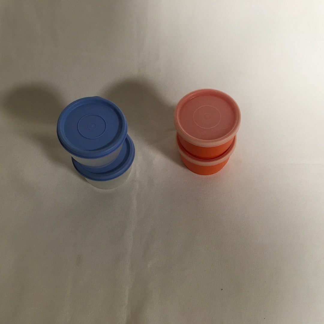 Tupperware Snack Cups Set of 4 Orange Blue 1229 297 Left Over - Etsy