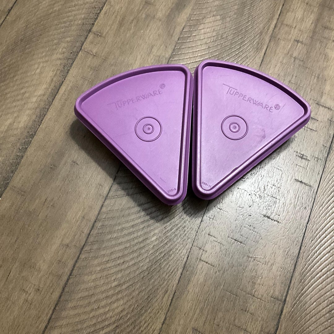 Vintage Tupperware Pie Wedge Container Storage Keeper Stack of 2 Brown ...