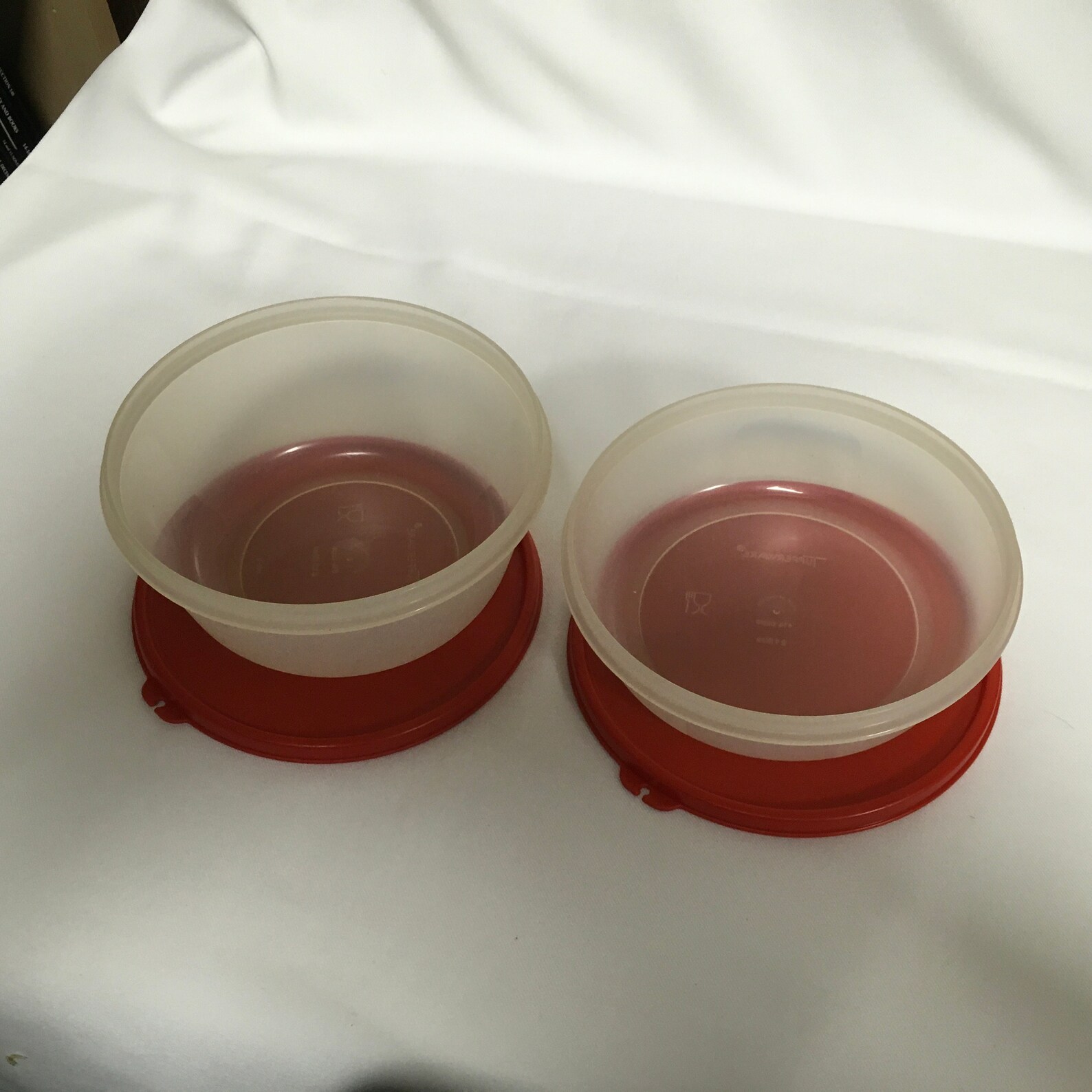 Vintage Tupperware Stack A Bowl Small Bowl 4 Cups or 8 Cups Fiesta Red ...