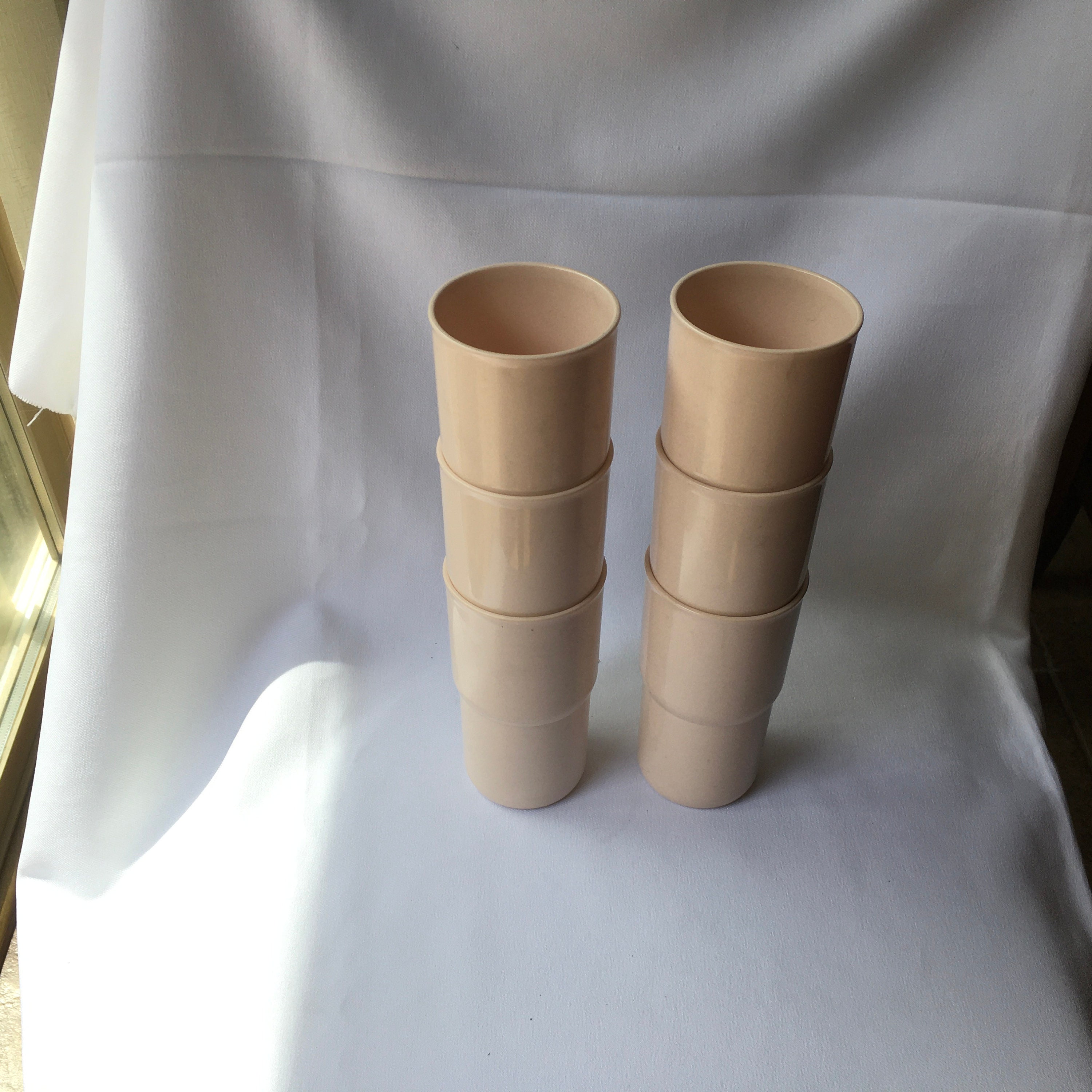 Vintage Tupperware Tumblers 12 Oz G Ivory Rose Stackable Stacking ...