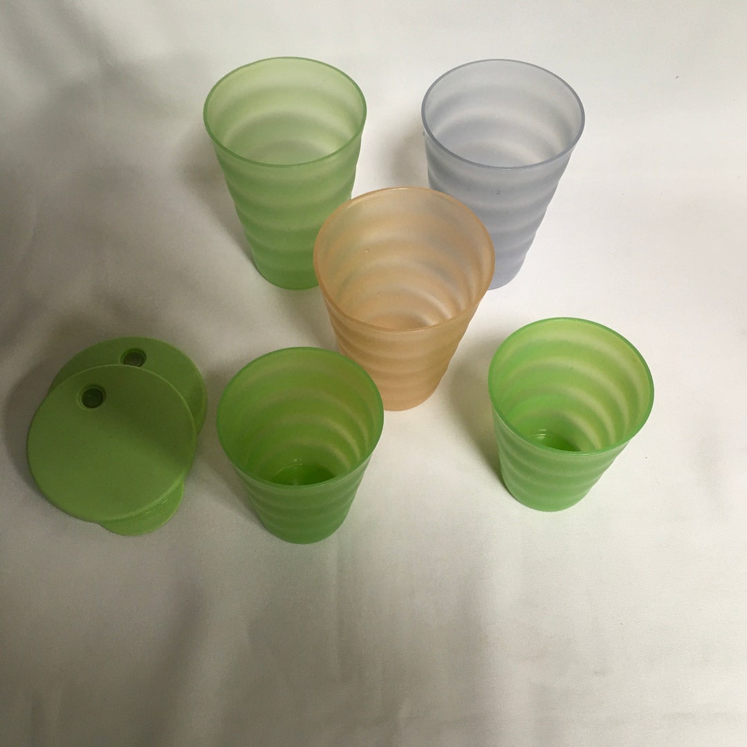 Tupperware Impressions Tumbler Set of 7 Drip Less Straw Lid Seal 500 Ml ...