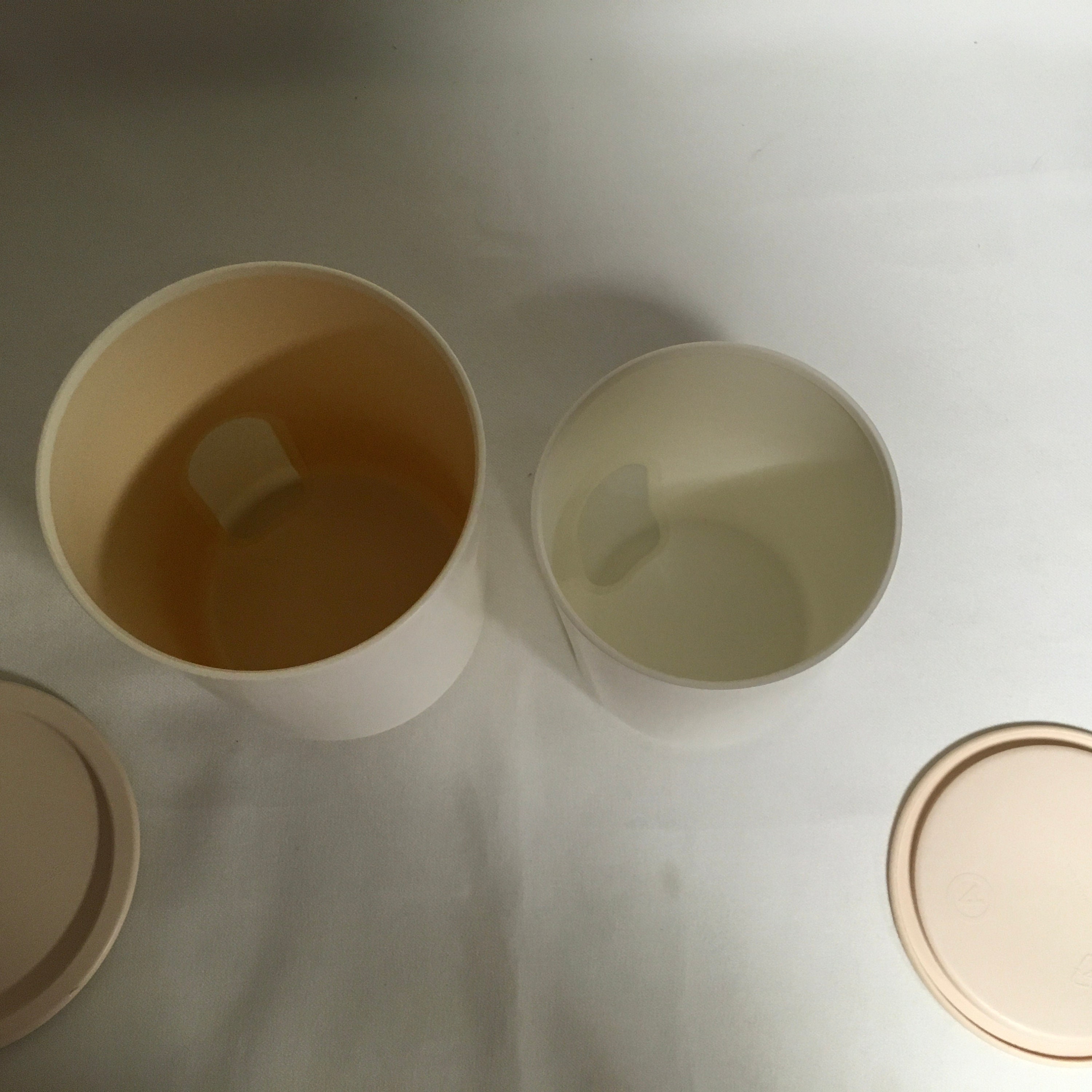 Tupperware One Touch Reminder Window Canister Set of 2 Coffee Tea Sugar ...