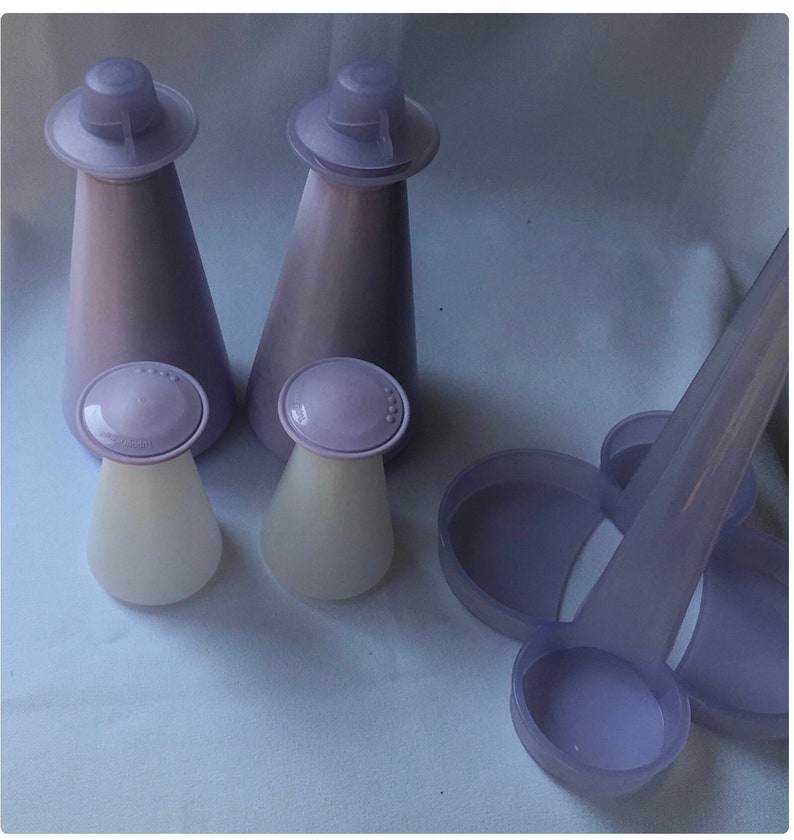 Tupperware Impressions Condiment Cruet Caddy Set Oil Vinegar Salt and ...