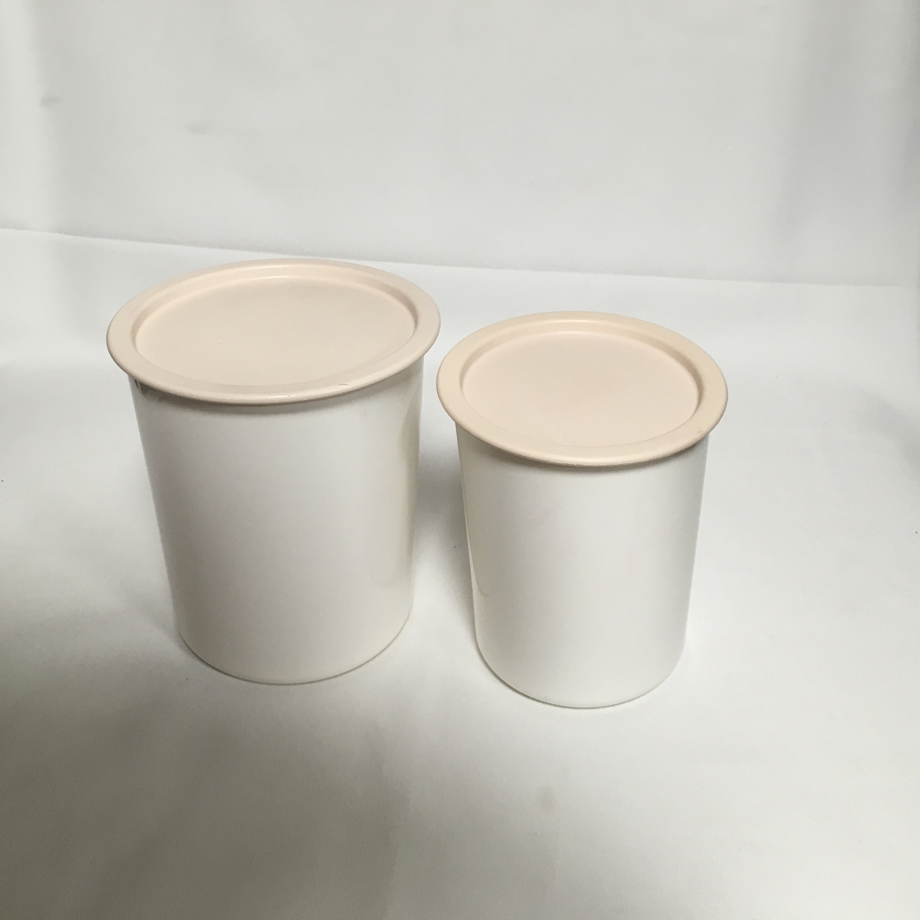 Tupperware One Touch Reminder Window Canister Set of 2 Coffee Tea Sugar ...
