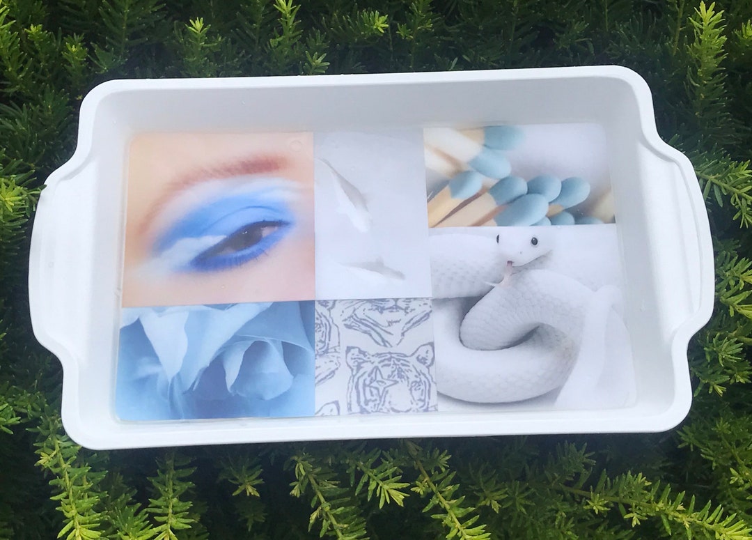 Blue and White Photo Collage Tray - Etsy