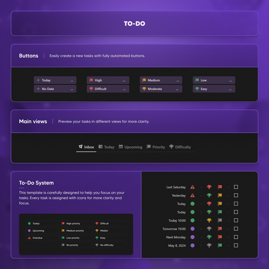 Notion Template - Ultimate To-do Notion Template | Notion Task Manager | Notion To-do ADHD ...