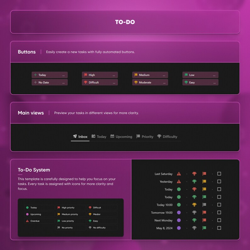 Notion Template Ultimate To-do Notion Template Notion Task Manager Notion To-do ADHD Template ...